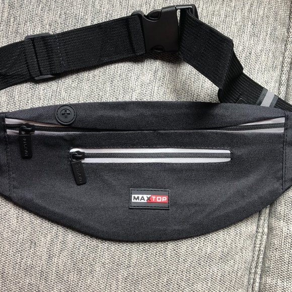 Max Top | Bags | New Max Top Fanny Pack Sling Bag Black Multi Zip Cross ...